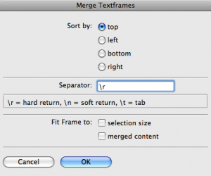 Merging Multiple Text Frames Into One | CreativePro Network