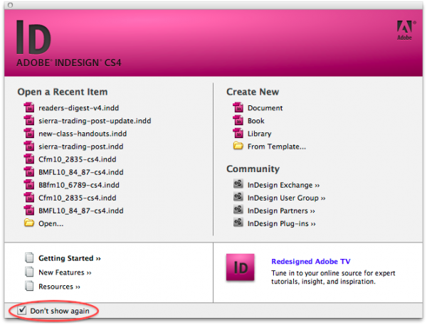 Bringing Back the Welcome Screen | CreativePro Network