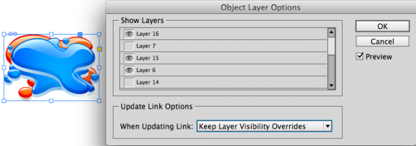 Changing the visible layers for Illustrator documents