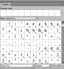 Find Characters Using the Glyphs Panel | CreativePro Network