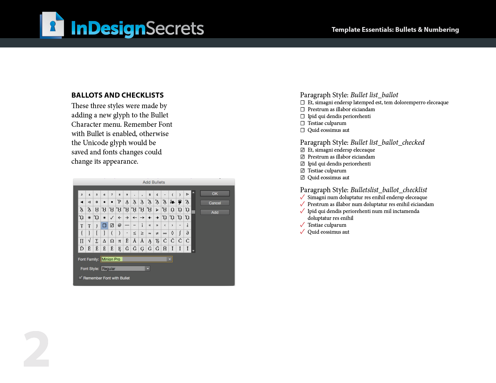 InDesign Template Essentials: Bullets & Numbering | CreativePro Network