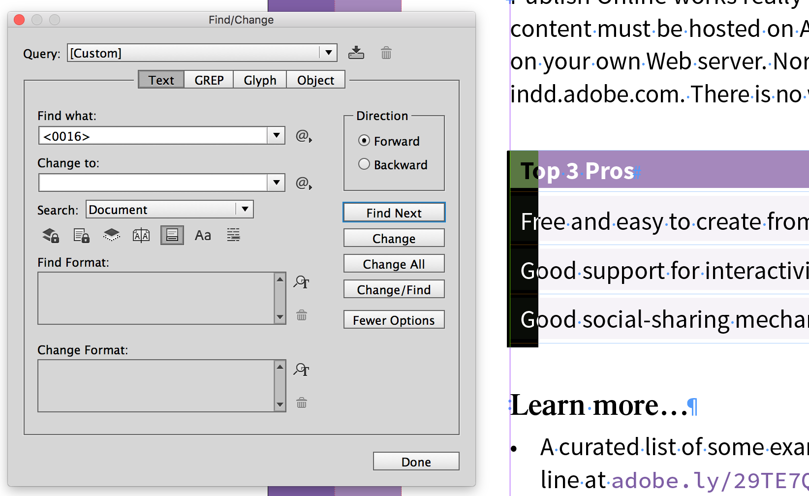 Use Find Change To Find Tables CreativePro Network