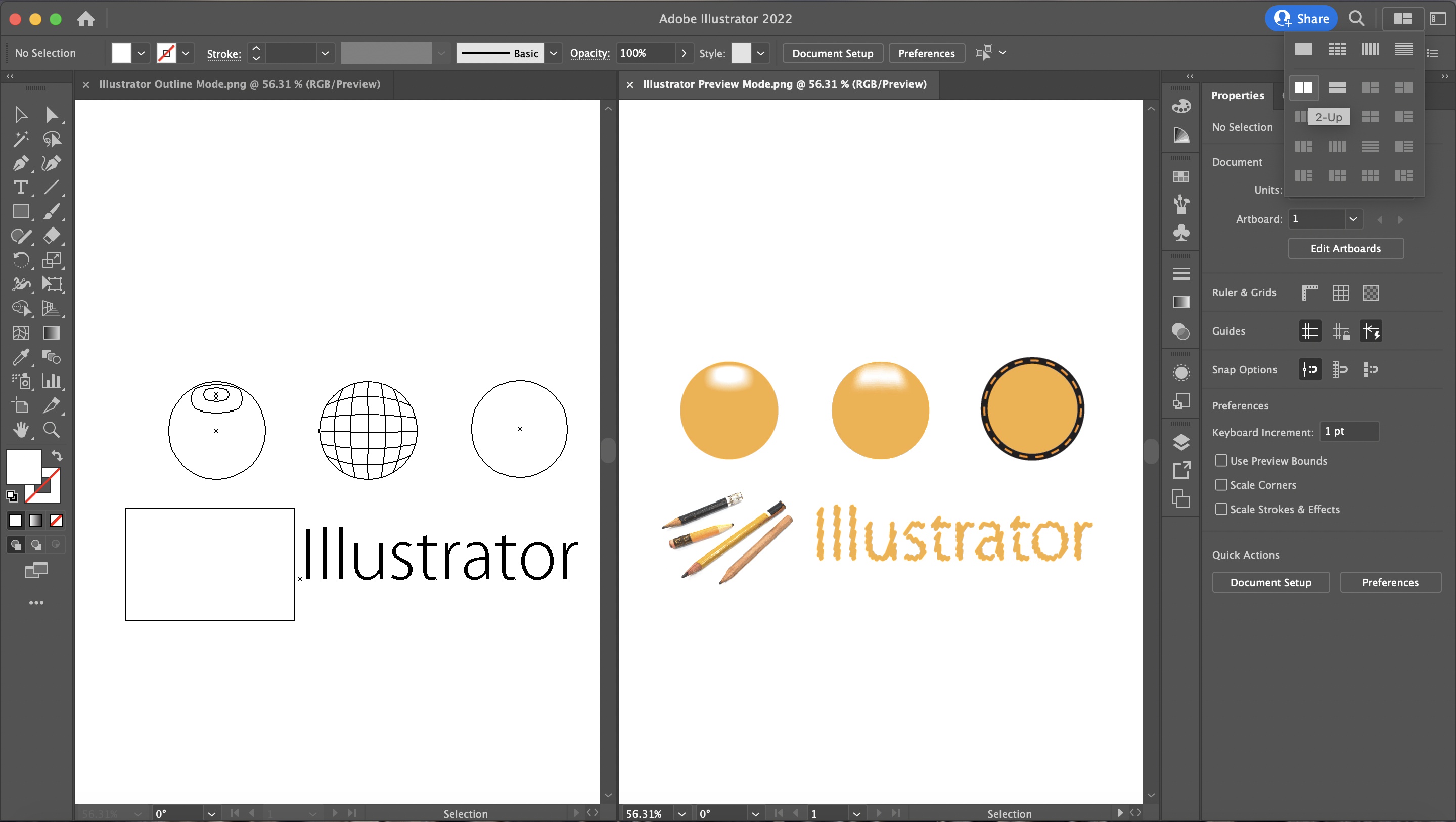 Viewing Outline In Adobe Illustrator To View Complex Object Outline 