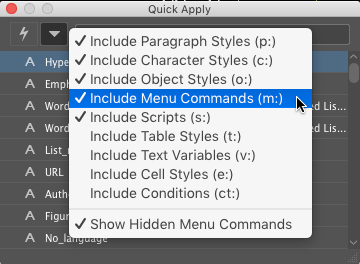 Using Quick Apply for Menu Commands | CreativePro Network