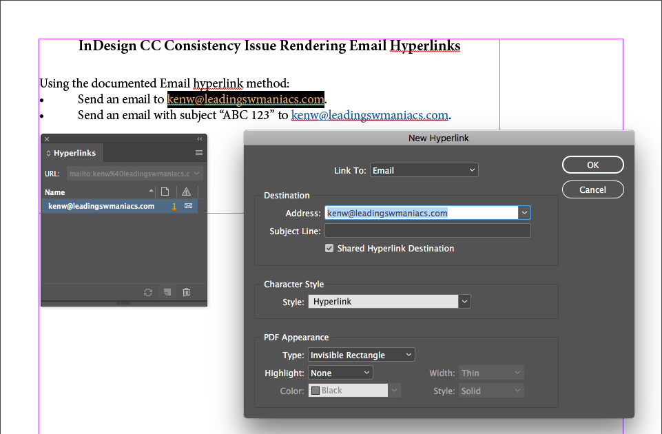 A Fix For InDesign s Email Hyperlink Problem CreativePro Network A Fix For InDesign s Email Hyperlink Problem CreativePro Network