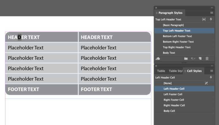 Using Paragraph Shading to Create Corners in a Table