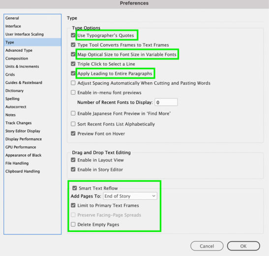 A Visual Guide to InDesign Preferences