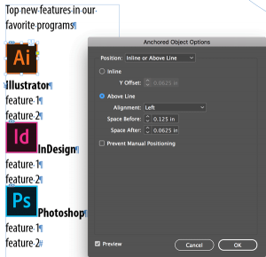 Working with Anchored Objects in InDesign
