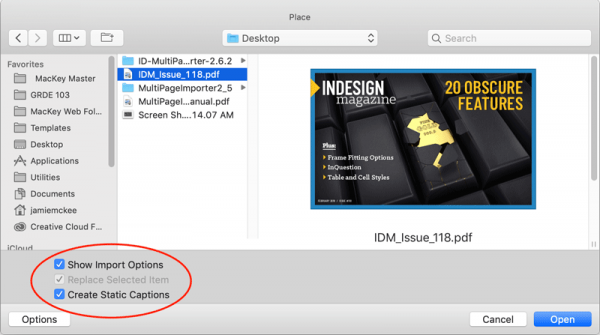 Placing Multipage Files into InDesign