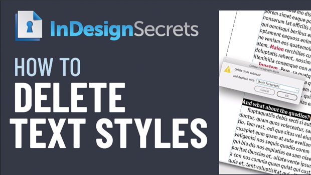 InDesign How to Video How To Delete Text Styles In Use CreativePro InDesign How to Video How To Delete Text Styles In Use CreativePro