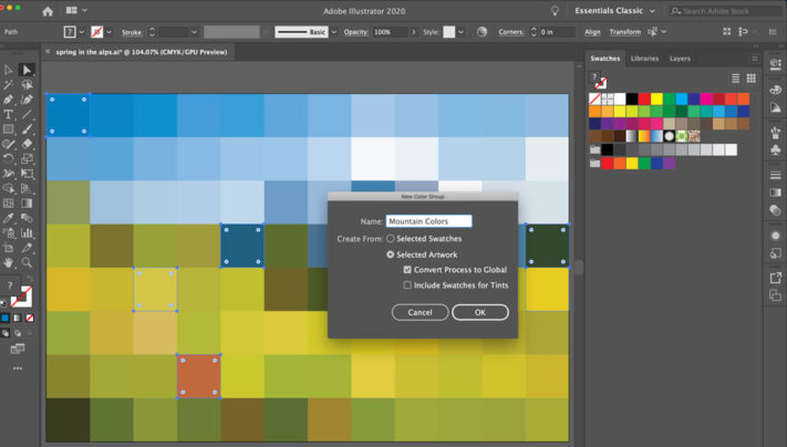 How to Create a Color Group with Object Mosaic in Illustrator ...