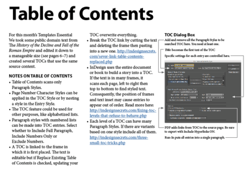 InDesign Template Essentials: Tables of Contents | CreativePro Network