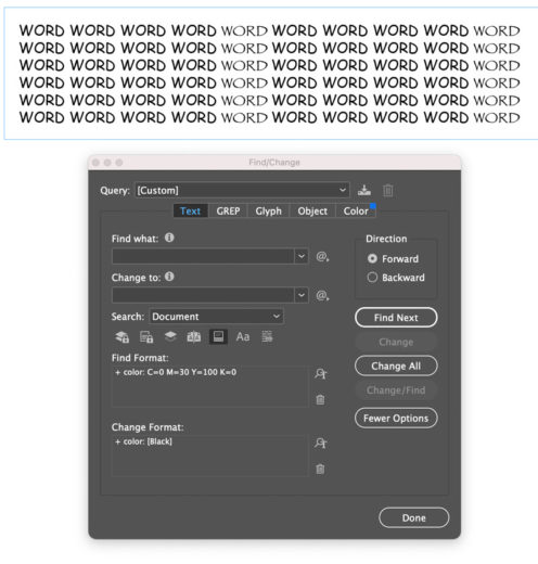 Excluding Items with Specific Formatting in InDesign Find/Change