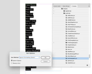 Sorting Text in InDesign | CreativePro Network