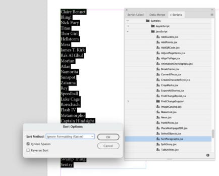 Sorting Text in InDesign | CreativePro Network