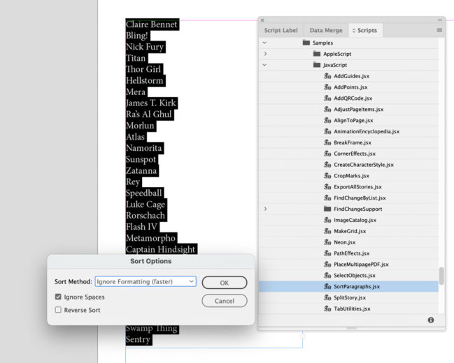 Sorting Text in InDesign | CreativePro Network