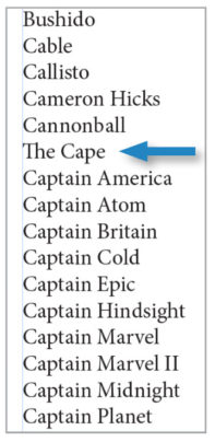 Sorting Text in InDesign