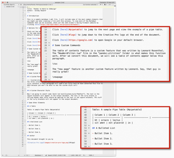 Going From Markdown to InDesign