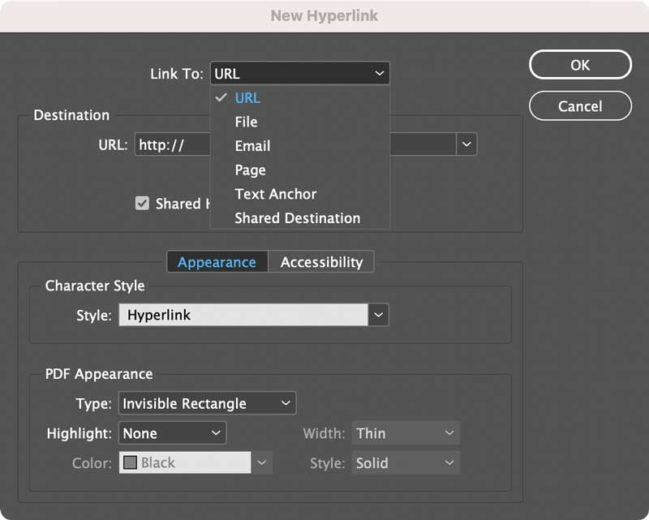 Creating Telephone Hyperlinks in InDesign