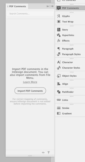 Using InDesign’s PDF Comments Panel
