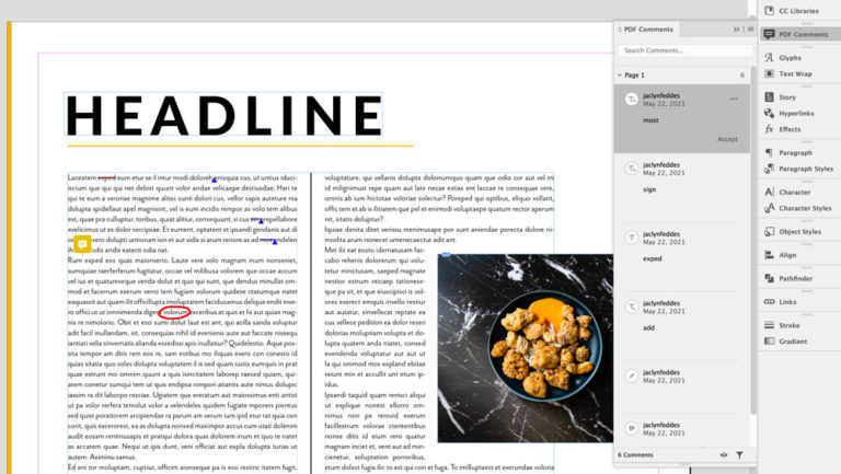 Using InDesign’s PDF Comments Panel