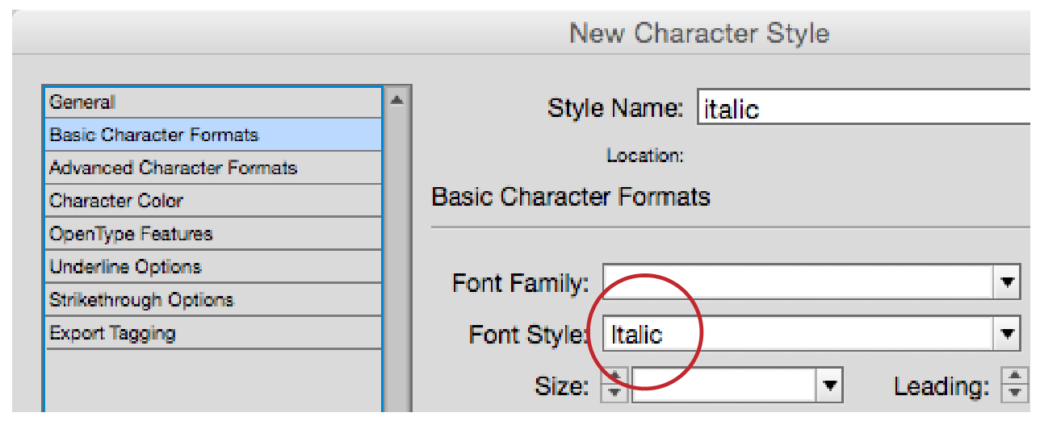 InDesign 101: Character Styles