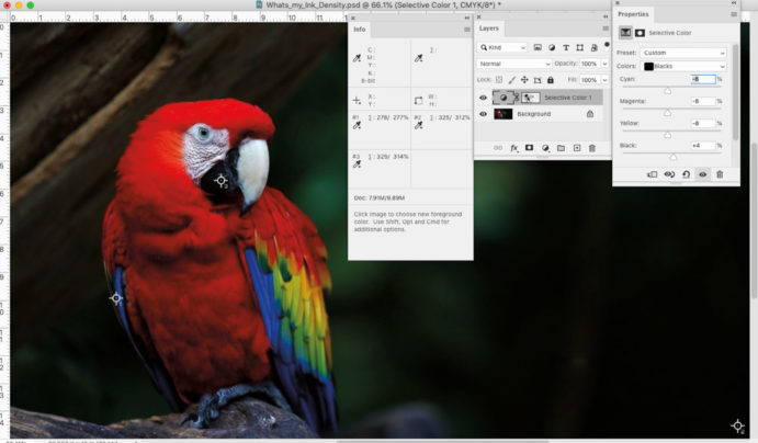 Reducing Total Ink with Selective Color Adjustments in Photoshop