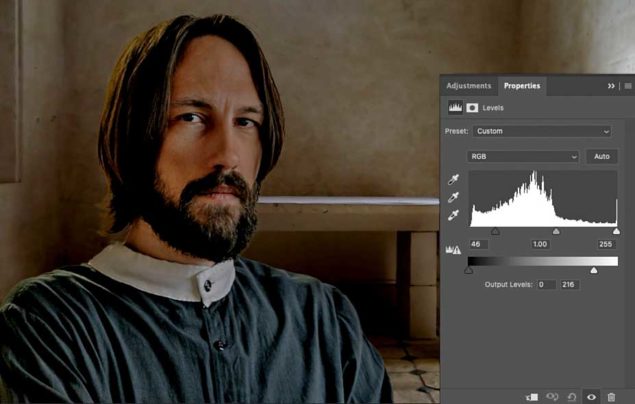 Creating Light and Shade in Photoshop with Levels Adjustment Layers