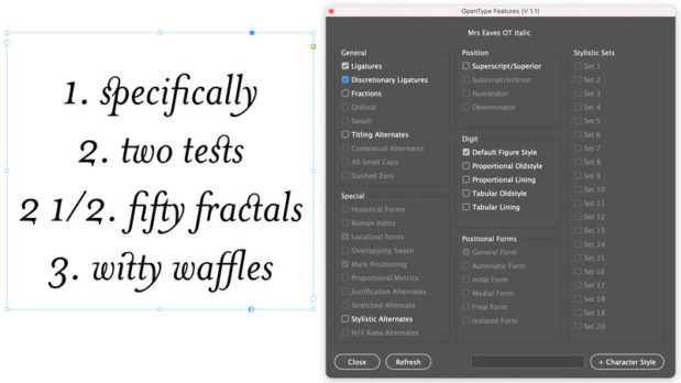 A Script for Accessing OpenType Features in InDesign | CreativePro Network