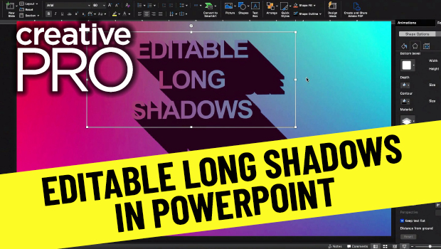 How to Create Long Shadows on Editable Text in PowerPoint | CreativePro ...