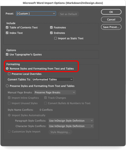 Markdown to InDesign, Simplified