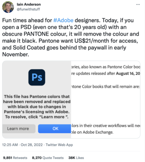 Adobe’s Pantone Colors Fade to Black: Users Turn Rubine Over Removal of ...