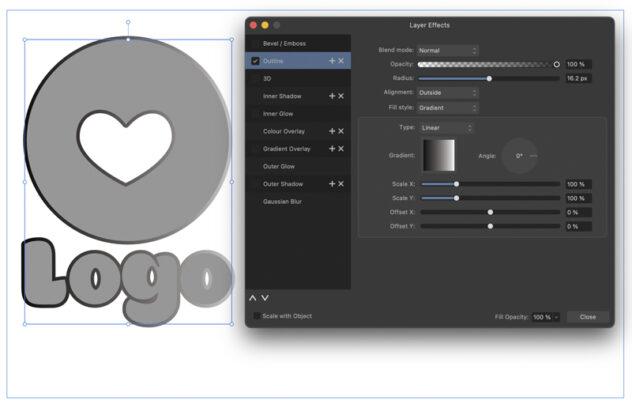 Using Quick FX in Affinity Designer