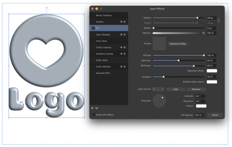 Using Quick FX in Affinity Designer