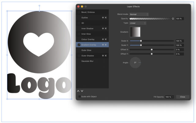 Using Quick FX in Affinity Designer