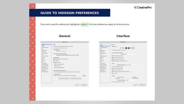 InDesign Downloadable: Preferences Guide