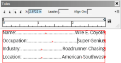 Working with Tabs in InDesign
