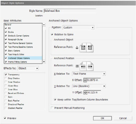 Making Side Heads in InDesign