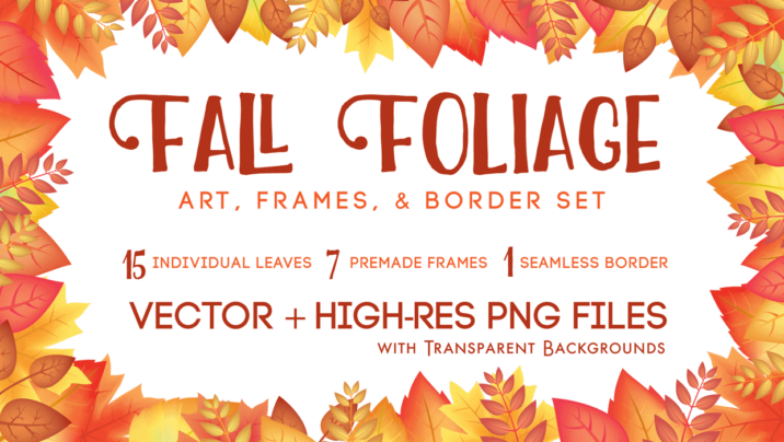 Illustrator Downloadable: Fall Foliage Art and Frame Set