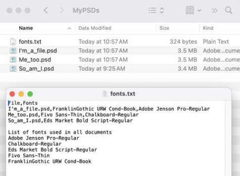 A Script to Show All Fonts Used in Photoshop Files