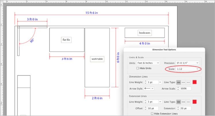 Using the Dimension Tool in Illustrator