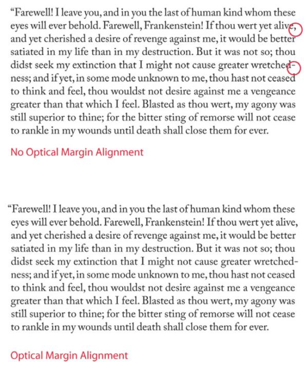 Hanging Punctuation with Optical Margin Alignment in InDesign