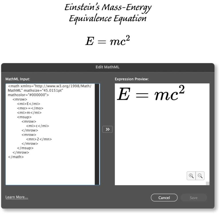 A Formula for Success: InDesign + MathML