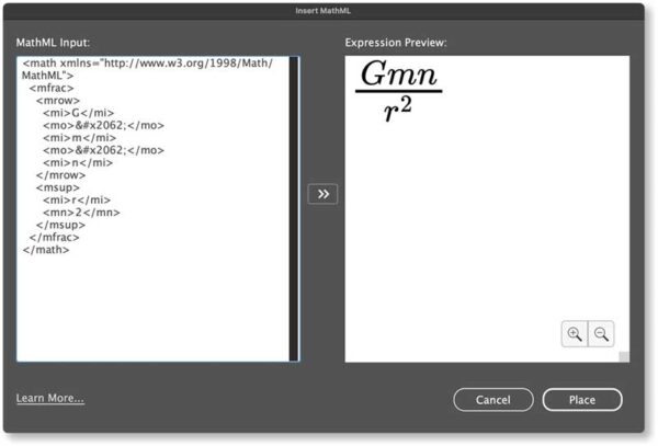 A Formula for Success: InDesign + MathML