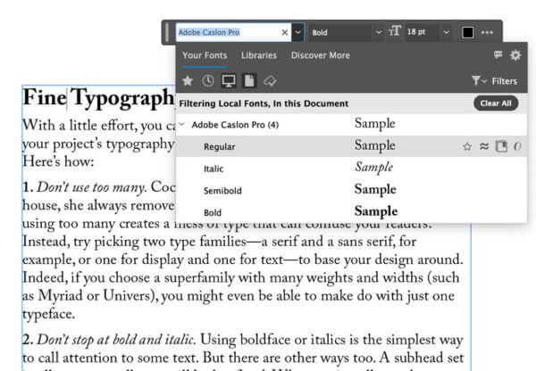 Finding, Filtering, and Organizing Fonts in Illustrator