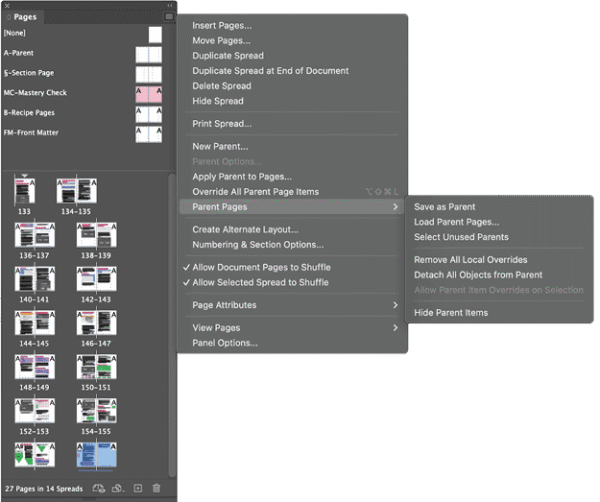 Working with Parent Pages in InDesign
