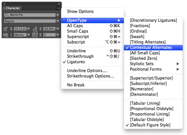 Using OpenType Features in Adobe Creative Cloud Apps | CreativePro Network